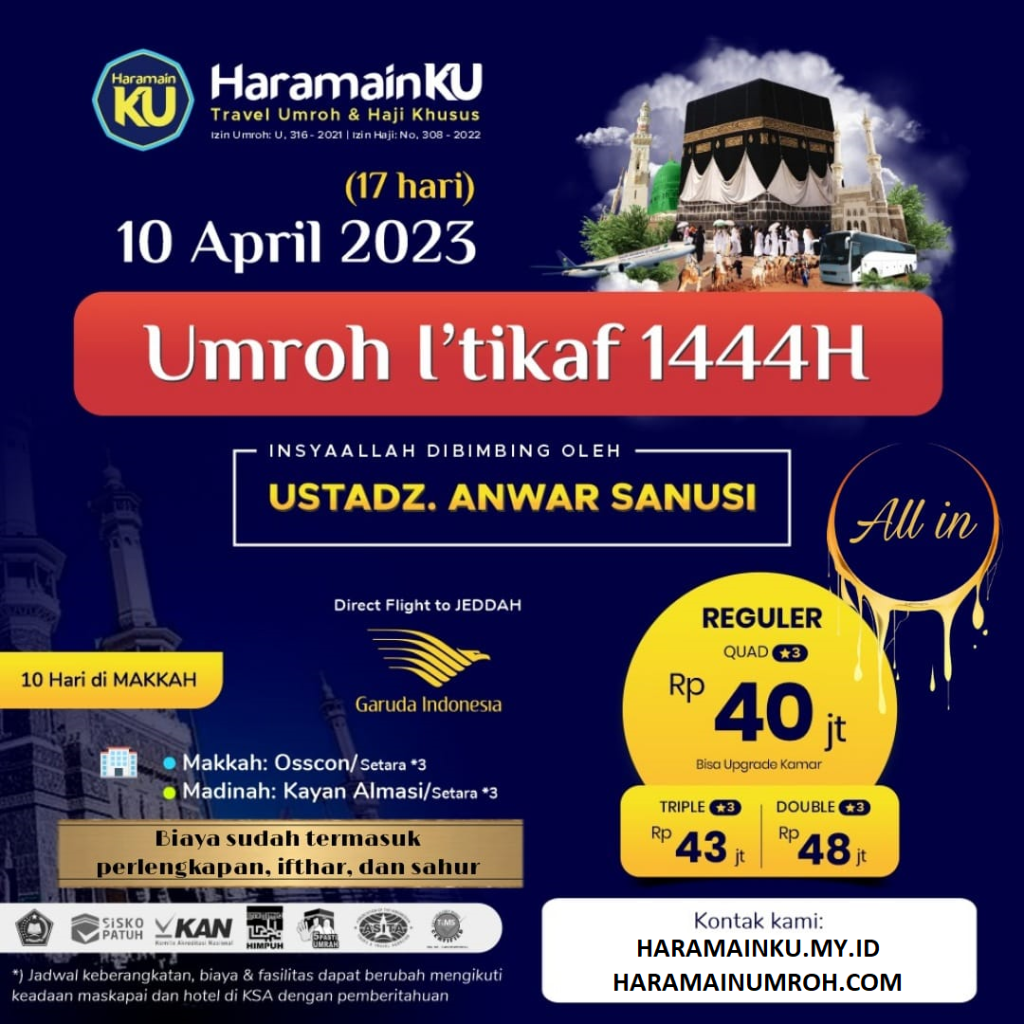 Paket Umroh Ramadhan 2023 [Gratis Konsumsi & Perlengkapan]