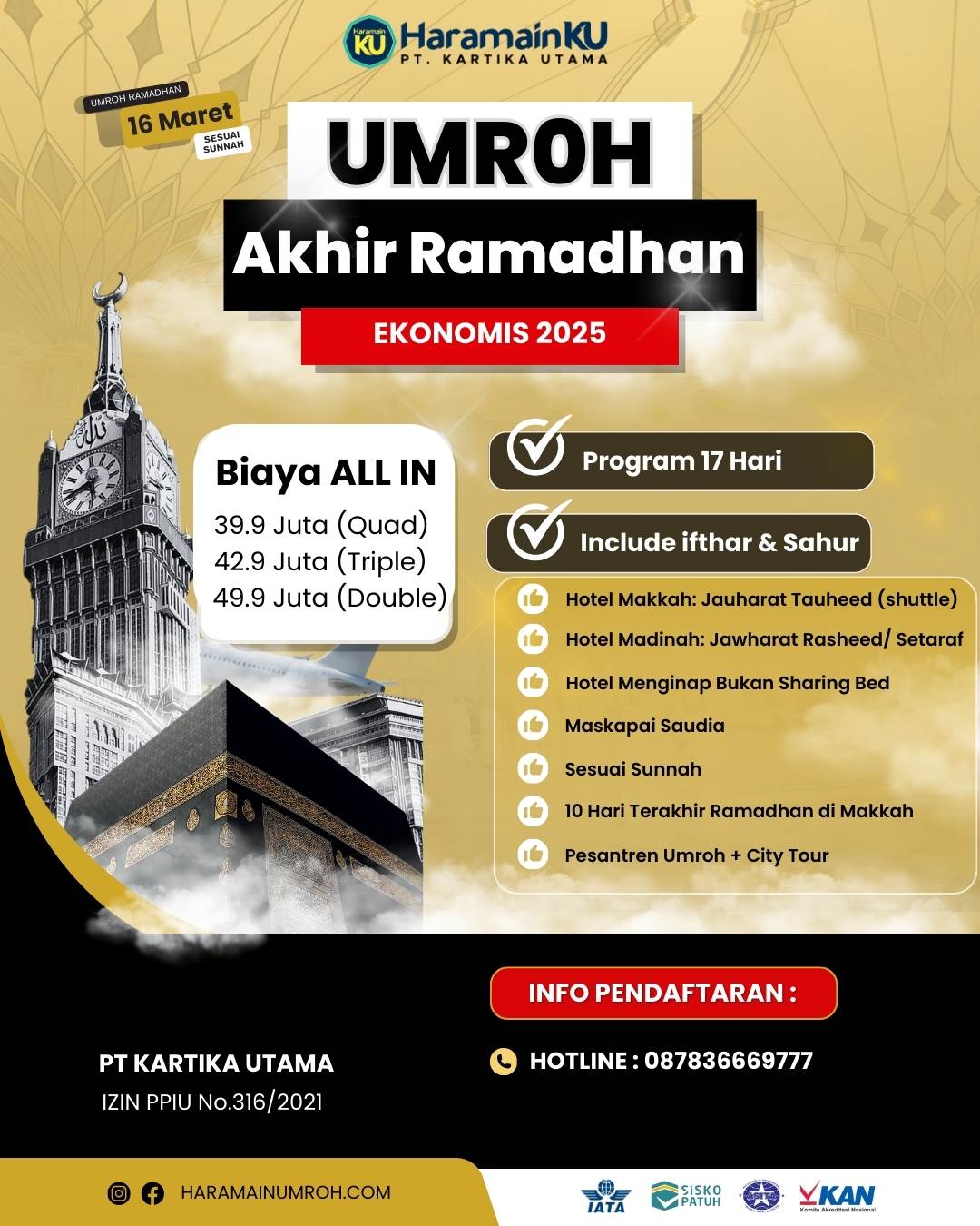 Paket Umroh Ramadhan 2025. [Free Perlengkapan, Sahur & Ifthar]