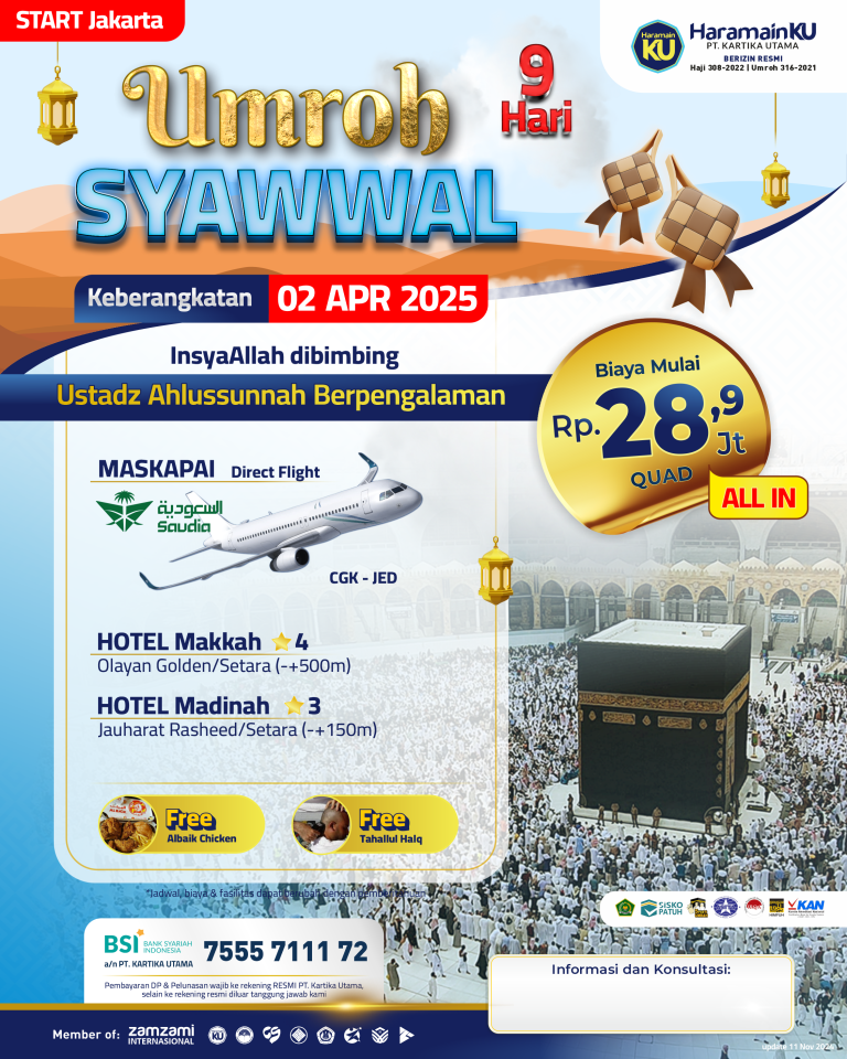Paket Umroh Syawal 2026. Momentum Spesial Harga Menawan